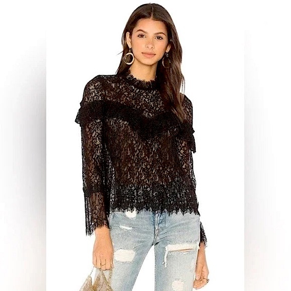 SAYLOR | Tops | Saylor X Revolve Mariella Lace Ruffle Blouse | Poshmark